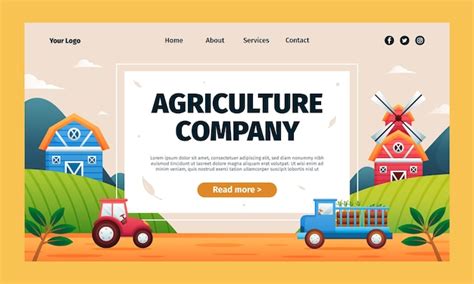 农业商业公司登陆页面模板 Agriculture business company landing page template 嗨素材