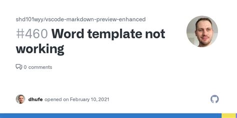 Word Template Not Working Issue Shd Wyy Vscode Markdown Preview Enhanced GitHub