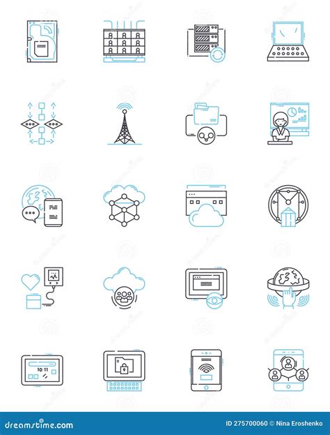 Mobile Devices Linear Icons Set Smartph Tablet Laptop Wearable Phablet Gaming