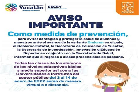 Alumnos de todos los niveles regresarán a clases virtuales del 3 al 14