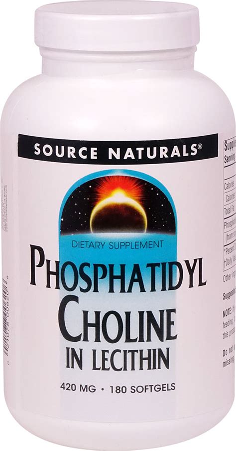 Source Naturals Phosphatidyl Choline In Lecithin -- 420 mg - 180 ...