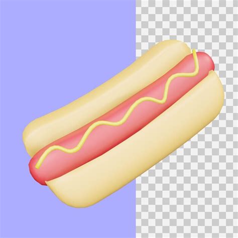 Icono De Perrito Caliente De Renderizado 3d Archivo Psd Premium