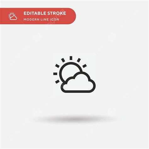 Vector Icon Of Cloudy Skysimple Illustration Symbol With Design