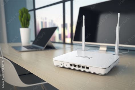 Router On The Table Router Is A Device That Forwards Data Packets
