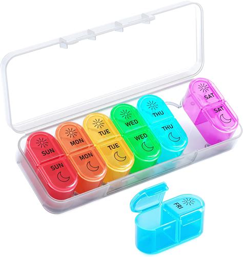 Betife Weekly Pill Organizer 2 Times A Day 7 Day Pill Box