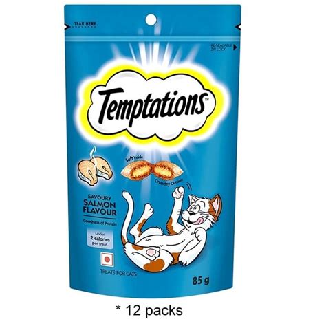 Whiskas Temptations Savoury Salmon Cat Treats 85g 10 Packs
