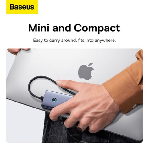 Baseus UltraJoy Series 4 In 1 USB C Hub To USB 3 0 Extention Grey Baseus