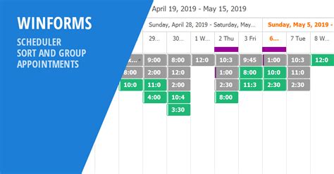 Winforms Scheduler Sort And Group Appointments V191