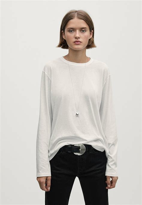 Massimo Dutti Langarmshirt Whiteweiß Zalandode