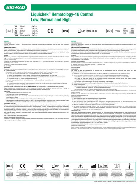 Inserto Control Biorad Pdf