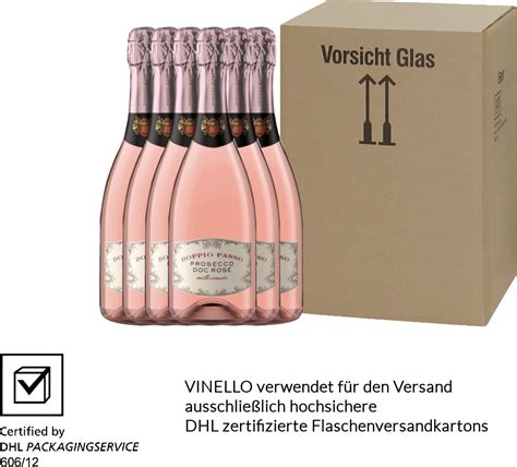 package of 6 Doppio Passo Asolo Rosé Prosecco Millesimato D O C CVCB