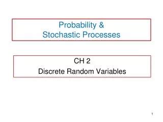 Ppt Probability And Stochastic Processes Powerpoint Presentation