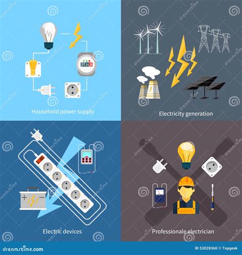 Elektrowni energii ikony ilustracja wektor Ilustracja złożonej z zanieczyszczenie