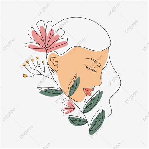 Abstract Woman Face Png Image Line Art Floral And Woman Face Abstract