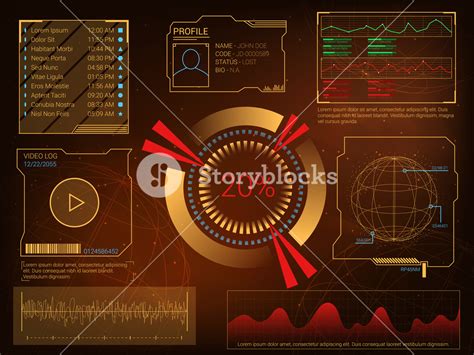 Futuristic User Interface HUD UI UX Design Big Set Of Infographic