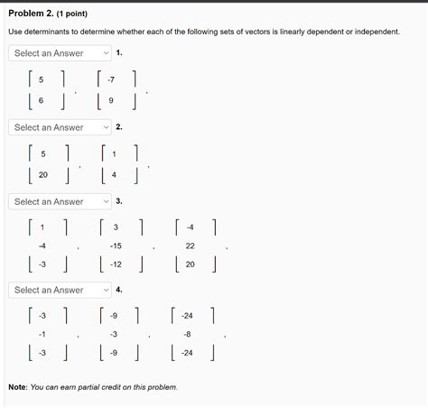 Solved Problem Point Use Determinants To Determine Chegg