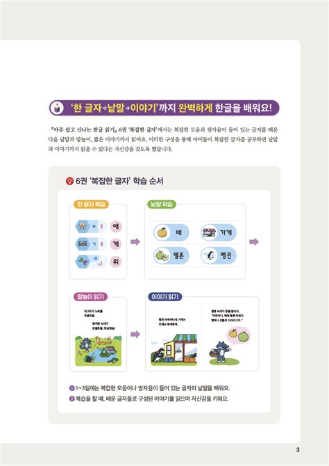 [교재] 아주 쉽고 신나는 한글 읽기 6권 복잡한 글자 미리보기