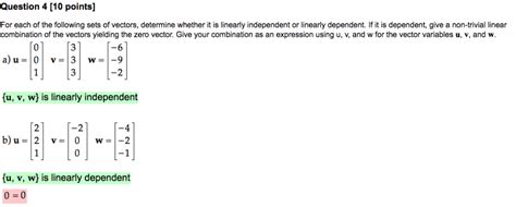 solved question 4 [10 points] for each of the following sets
