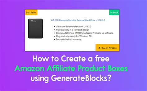 How To Create Free Amazon Affiliate Product Box Using Generateblocks