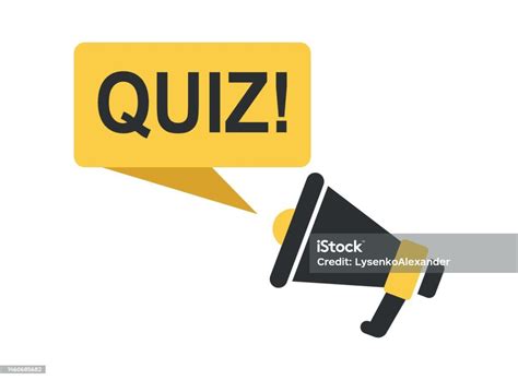Mégaphone Avec Icône De Bulle De Quiz Dans Un Style Plat Questionnaire