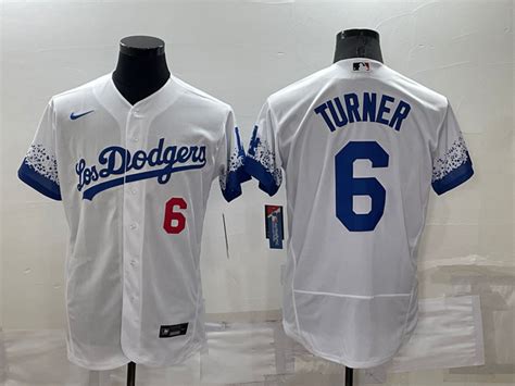Men S Los Angeles Dodgers 6 Trea Turner White 2022 City Connect Flex