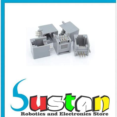 Jual Socket Rj12 6p6c Telephone Phone 6pin Connectors Plugs Grey Female