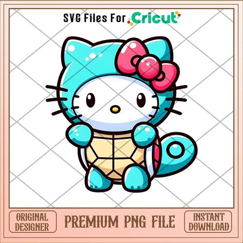 Hello Kitty Squirtle Png Pokemon Png Digital Download Svg Files For Cricut