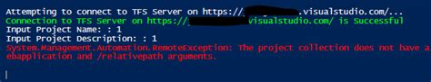 Powershell Error In Creating New Projects In Online Tfs Using My