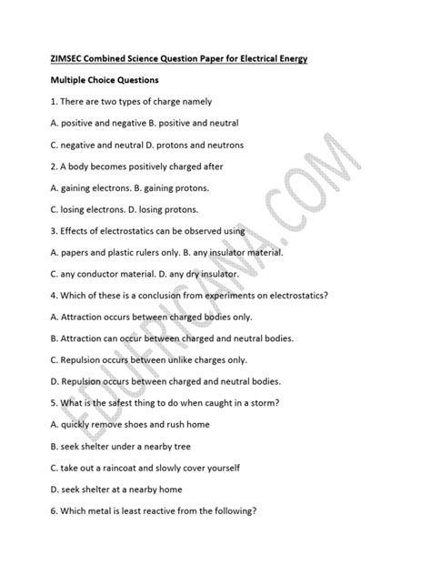 Zimsec Science Exam Prep Pdf Anode Cathode