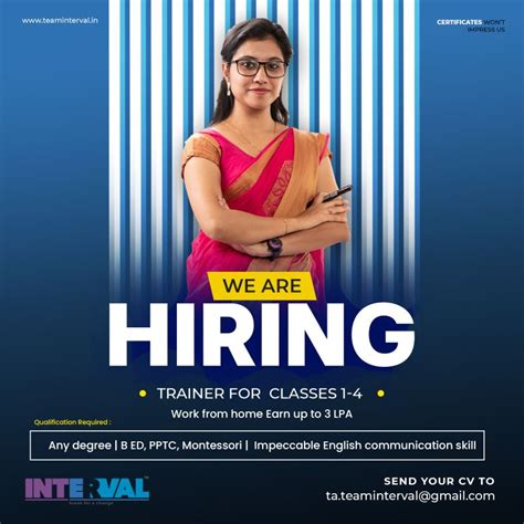 Interval On Linkedin Hiring Newjob Teacher Onlineclasses Workfromhome
