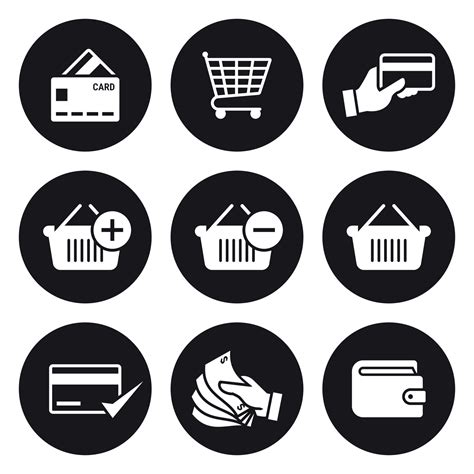 Payment Icons Set Black On A White Background 19487157 Vector Art At