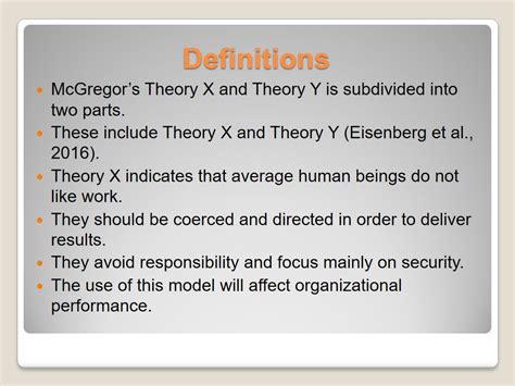 McGregor S Theory X And Theory Y 1155 Words Presentation Example
