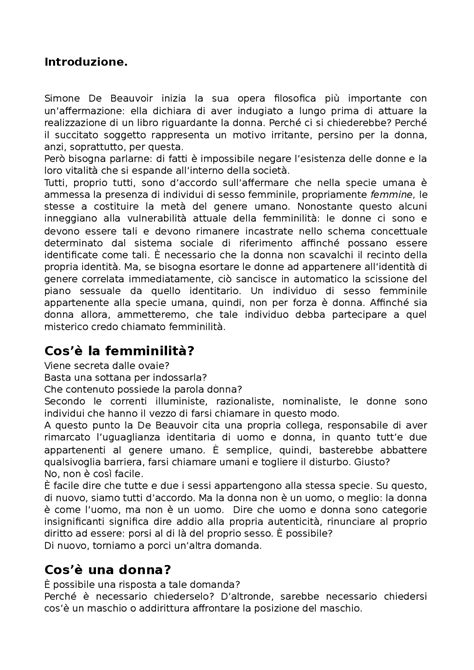 Riassunto Prima Parte Il Secondo Sesso Docsity