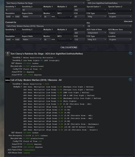 Siege To Cod Warzone Technical Discussion Mouse Sensitivity Community