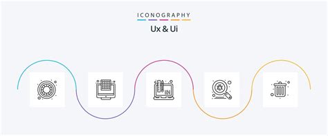 Ux And Ui Line Icon Pack Including Office Business Development Virus Scan Vector