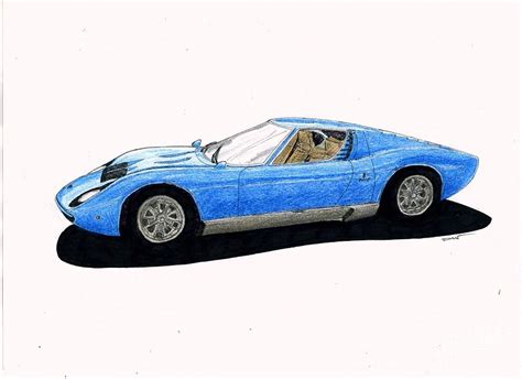 Lamborghini Miura Drawing By Dan Poll