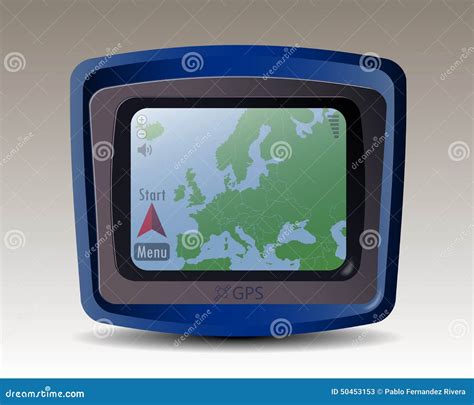 Gps With Map Of Europe Stock Illustration Illustration Of Sing 50453153