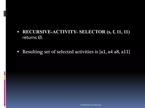 activity selection problem ppt