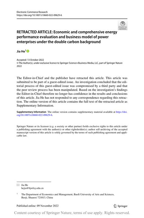 Retracted Article Economic And Comprehensive Energy Performance