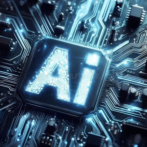 Digital Intelligence With Ai Typography And Circuits Ai Generated Stock