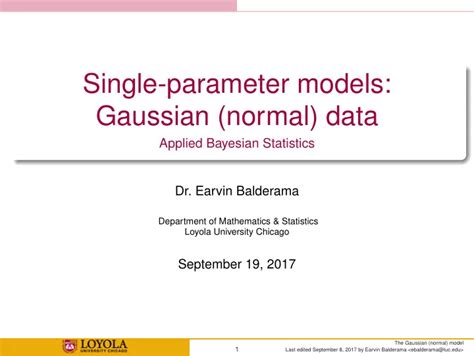 Ppt Single Parameter Models Gaussian Normal Data Applied Bayesian Powerpoint Presentation