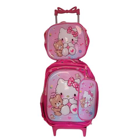 Kit Mochila Lancheira E Estojo Escolar Infantil Feminino Masculino