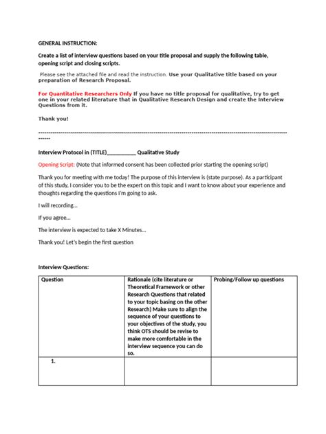 Interview Protocol In Qualitative Study Pdf Qualitative Research