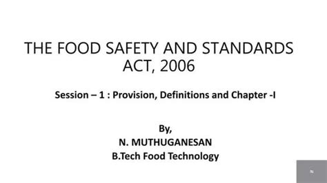 Food Safety Standard Authority Of India Ppt