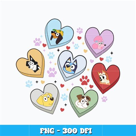 Bluey And Friends Valentine Png Bluey Cartoon Png Cartoon Inspire