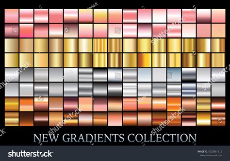 Rose Gold Silver Bronze Gradient Set Stock Vector Royalty Free