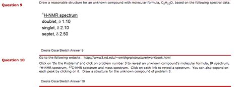Solved Draw A Reasonable Structure For An Unknown Compound