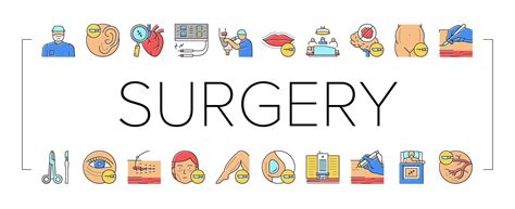 Surgery Medicine Clinic Operation Icons Set Vector 19005256 Vector Art
