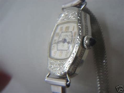 Superb 14k White Gold Ollendorff 1920s Art Deco Watch 40098465