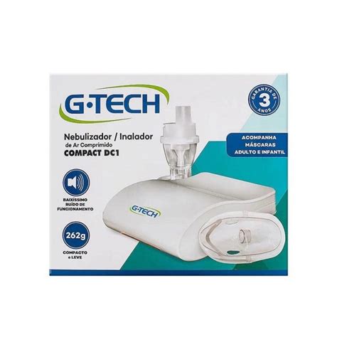 Nebulizador E Inalador De Ar Comprimido Compact G Tech DC1 Nebcomdc1